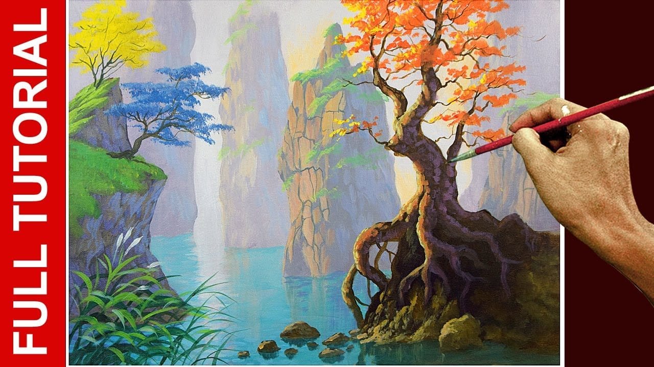 Tutorial: How to Paint Fantasy Landscape in Acrylics / JMLisondra ...